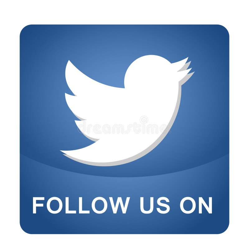 Follow Us on Twitter Logo Icon Bird Vector Element on White Background ...