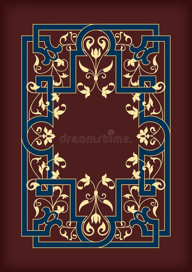 Rectangular Ornate Framework. Decorative Floral Corners. Stock Vector ...