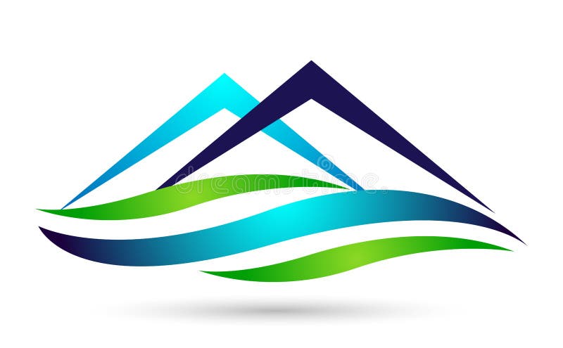 Mountain Range Logo Icons Symbol Logo Design On White Background Stock ...