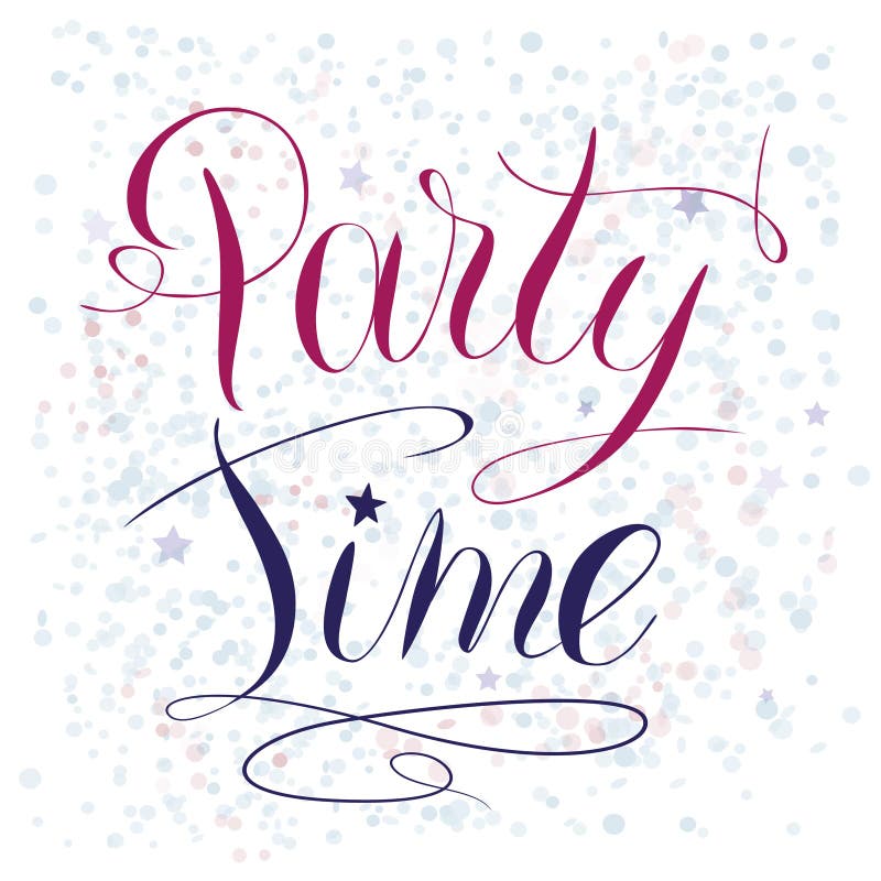 Vector Funny Lettering Party Time Isolated on White Stock Illustration ...