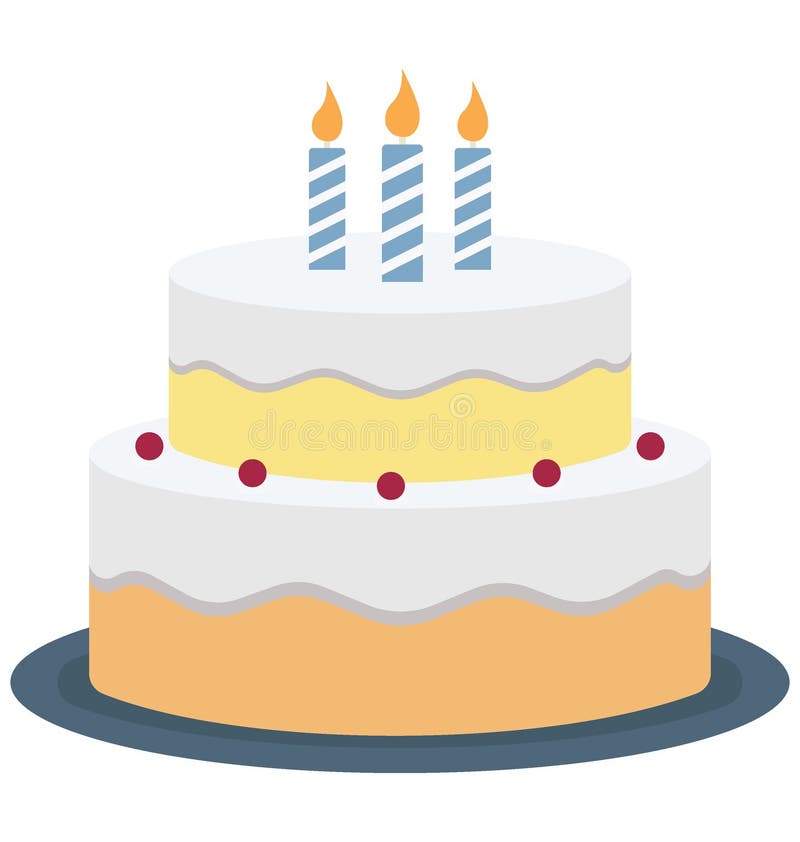 Cake Color Vector Icon Which Can Easily Modify or Edit Stock Vector ...