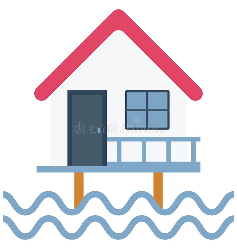Sea House Color Vector Icon Which Can Easily Modify or Edit Stock ...