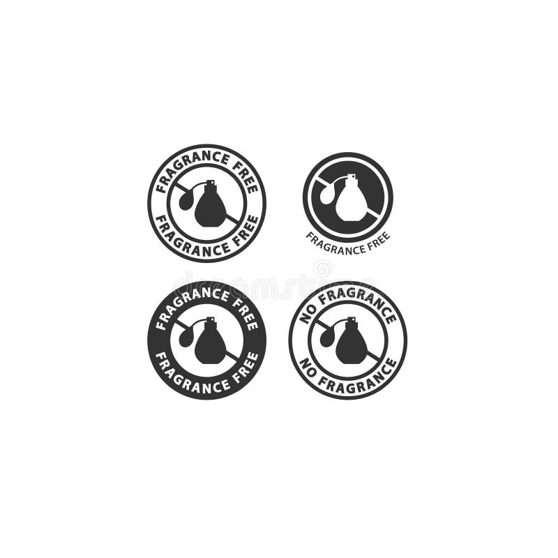 Fragrance Free in Cosmetics Ingredients Label Icon Set. Stock Vector ...