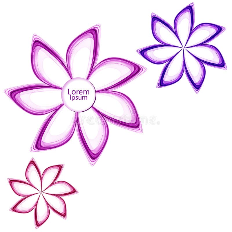 Bright Abstract Flowers on a White Background Stock Vector ...