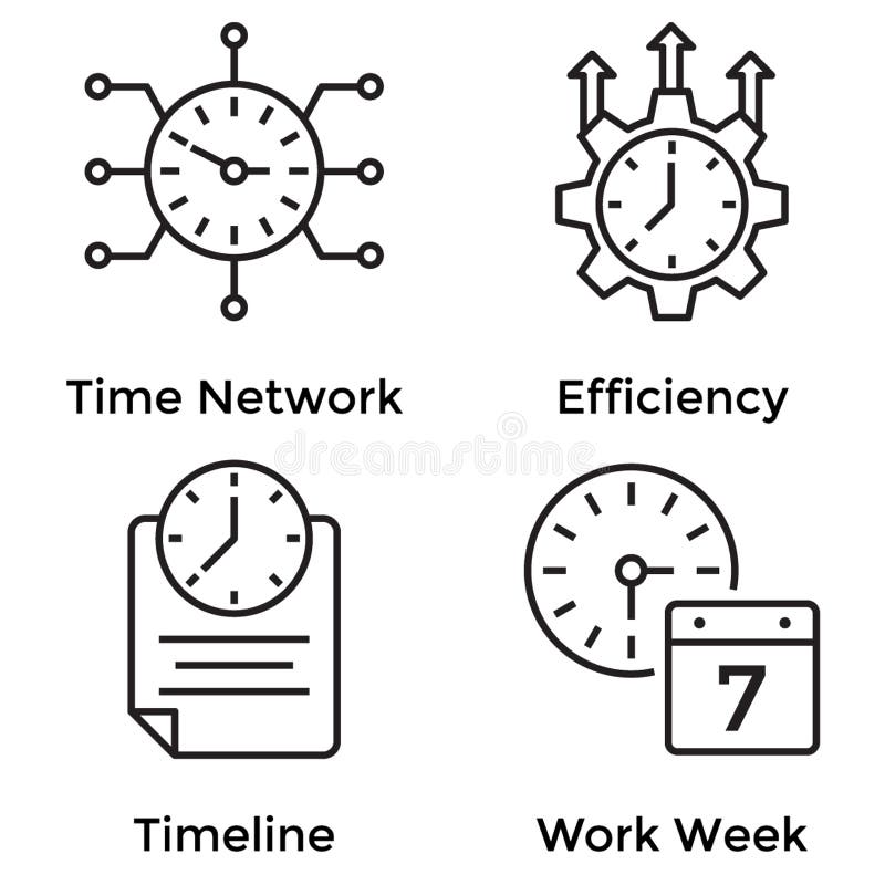 Clock Line Icons stock vector. Illustration of planning - 152938252