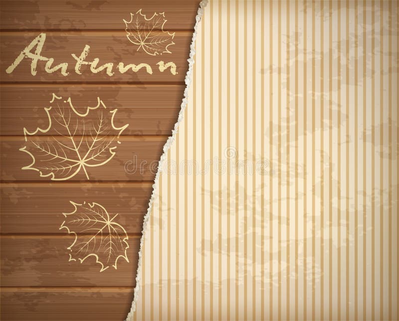 Autumn Invitation Wooden Board Wallpaper, Vector Stock Vector ...