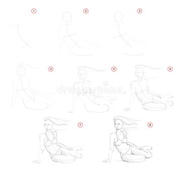 Creation Step by Step Pencil Drawing. Page Shows How To Learn Draw ...