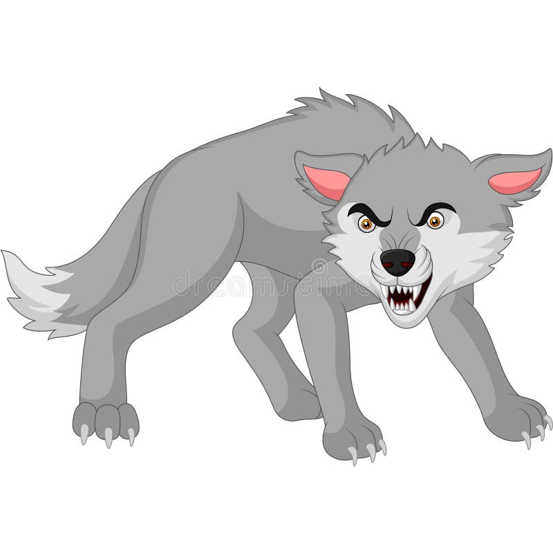 Angry Wolf Cartoon Character Stock Vector - Illustration of cartoon ...