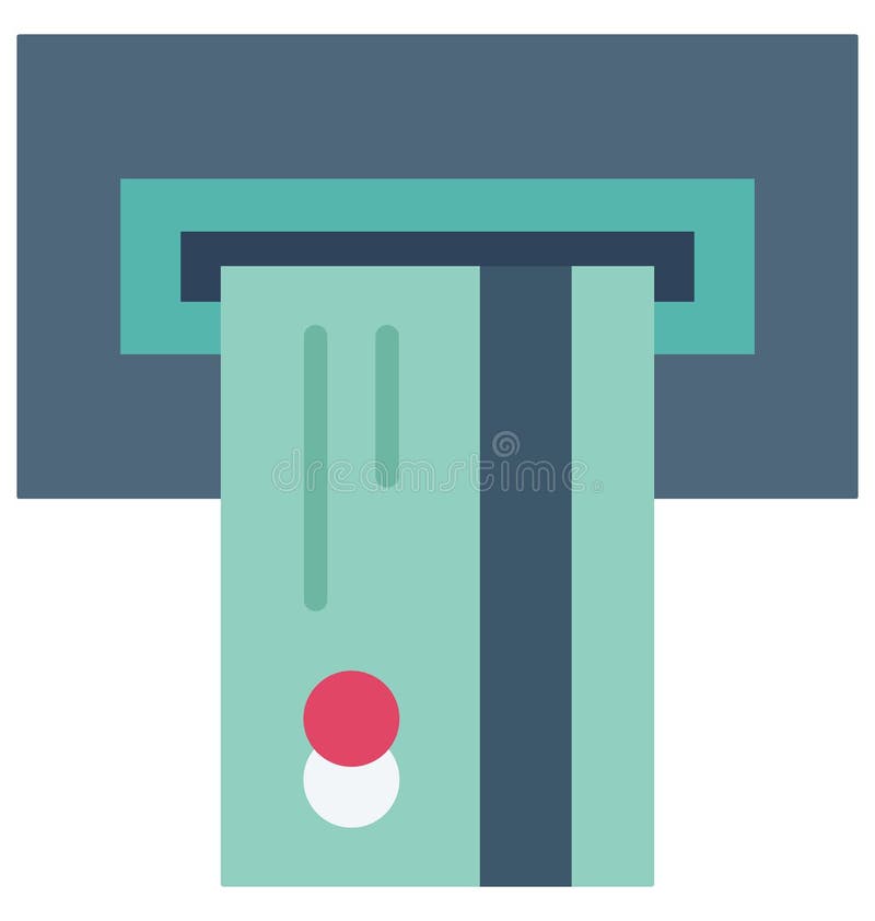 Atm Withdrawal Color Vector Icon Which Can Easily Modify or Edit Stock ...