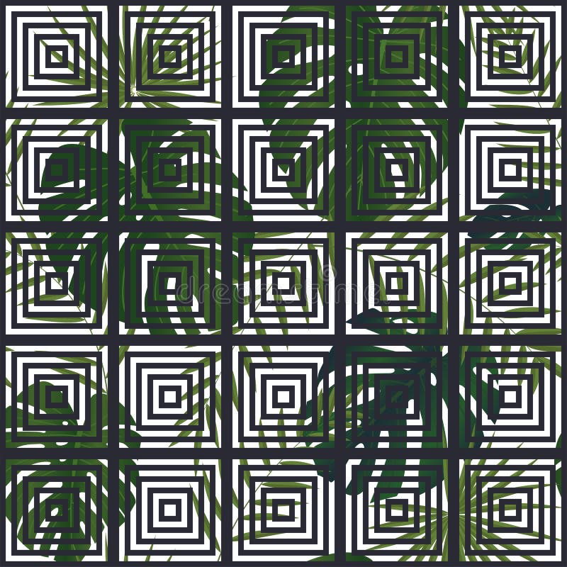 Seamless Tropical Pattern with Abstract Geometric Background. Stock ...