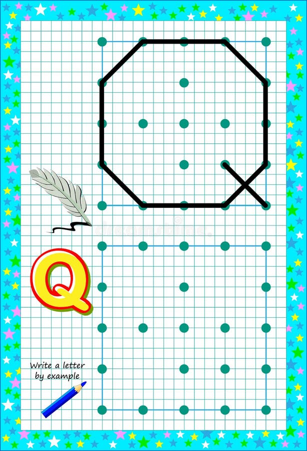 Educational Page for Little Children on Square Paper. Write Letter by ...