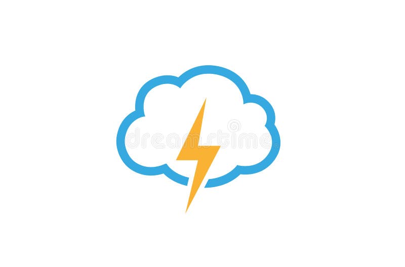 Creative Abstract Cloud Thunder Logo Design Vector Symbol Illustration ...