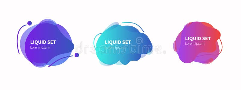 Geometric Liquid Basic Shapes Vector Graphic. Minimal Curvy Dynamic ...