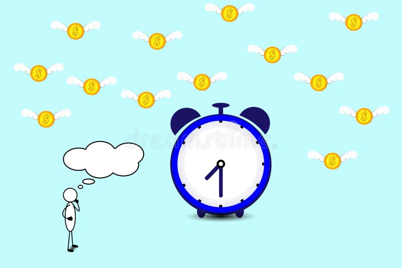 The idea time and money stock illustration. Illustration of cartoon ...
