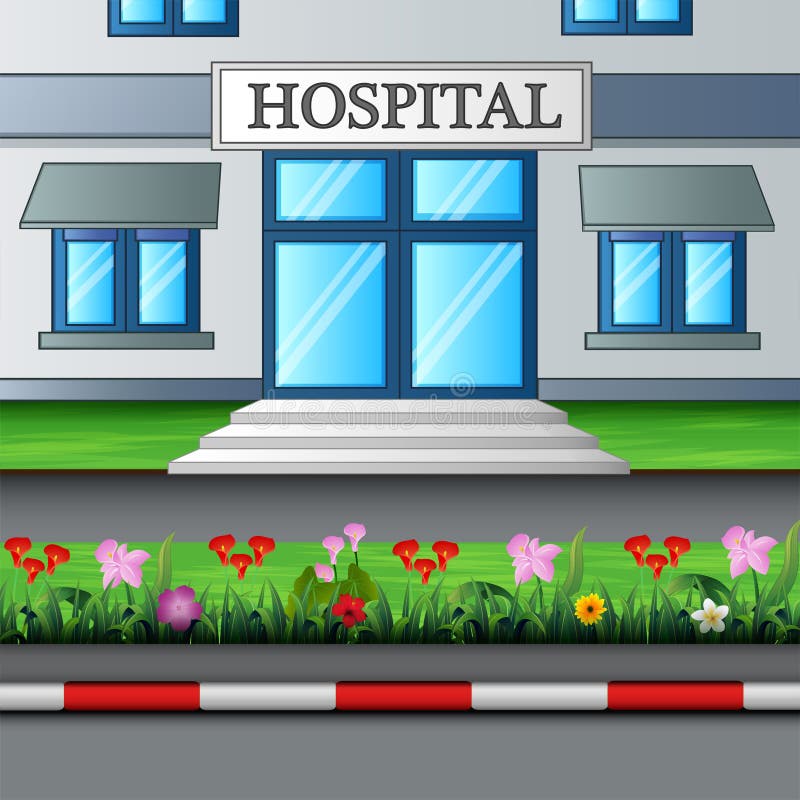 The Entrance To the Hospital Building Stock Vector - Illustration of ...