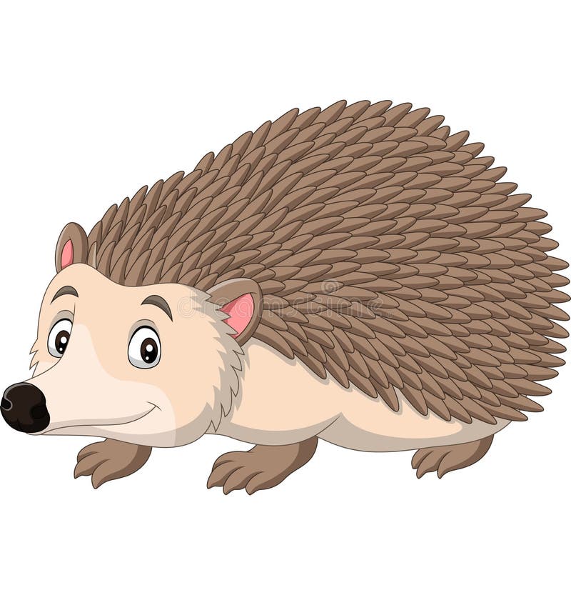 Cartoon Happy Hedgehog on White Background Stock Vector - Illustration ...