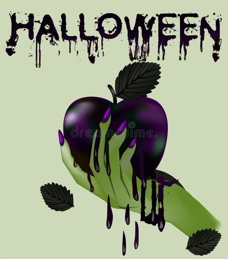 Poisoned Apple and Witch, Vector Stock Vector - Illustration of evil ...