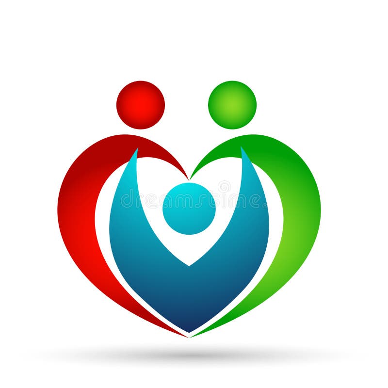 Family in Happy Union Logo, Family, Parent, Kids,red Heart Shaped Love ...