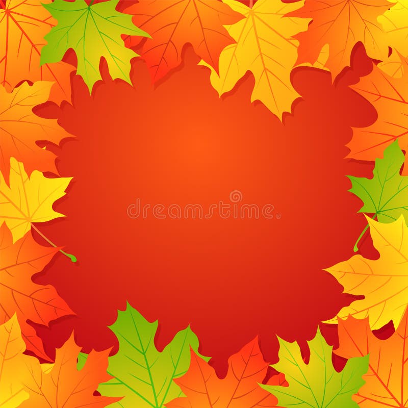Autumn Background with Maple Leaves and Copy Space Stock Vector ...