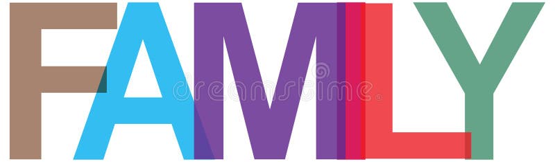 Family Word Art Text. Greeting Card Family Tree Sticker Element. Family ...