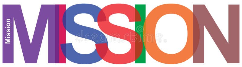 Colorful mission on white stock illustration. Illustration of religious ...