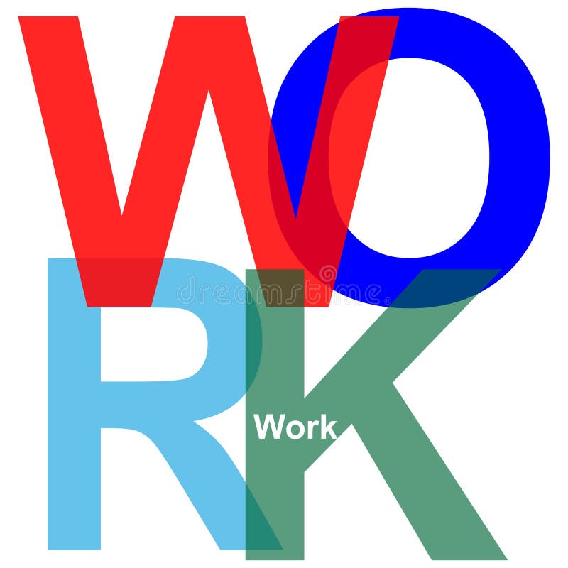 Colorful work on white stock illustration. Illustration of confer ...