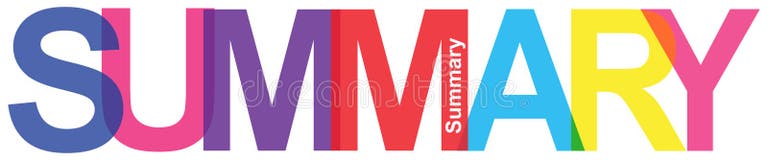 Colorful summary on white stock illustration. Illustration of ...