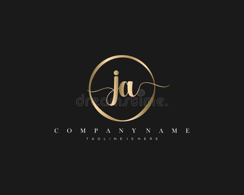 JA Initial Handwriting Logo Template Vector. Stock Vector ...