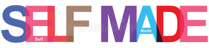 Self Made - Elegant Calligraphic Lettering in Tattoo Style. Stock ...