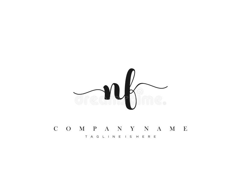NF Initial Handwriting Logo Template Vector. Stock Vector ...