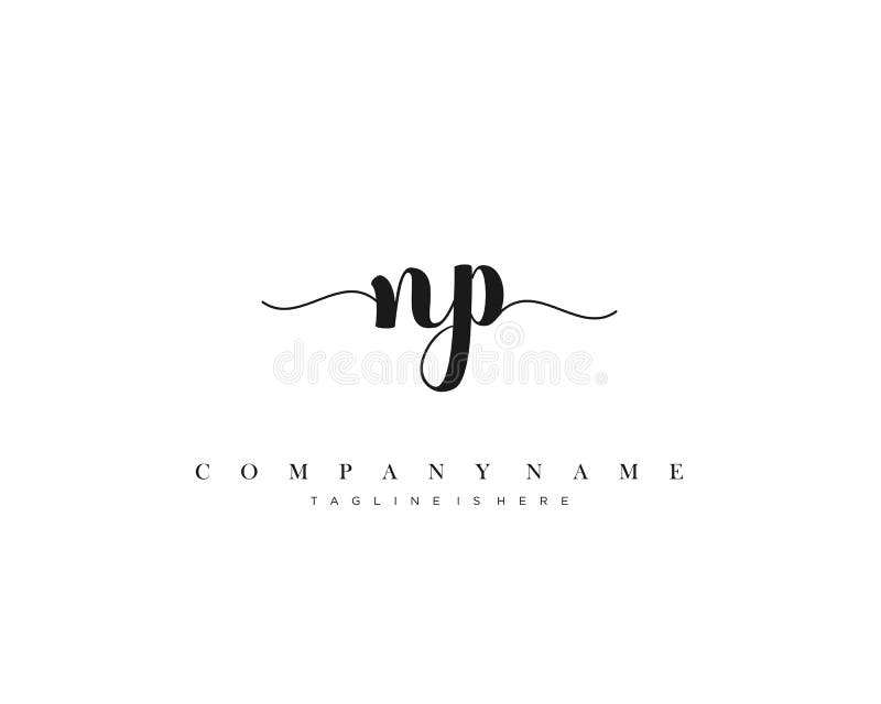 NP Initial Handwriting Logo Template Vector. Stock Vector ...