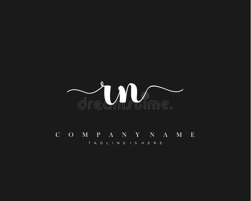 RN Initial Handwriting Logo Template Vector. Stock Vector ...