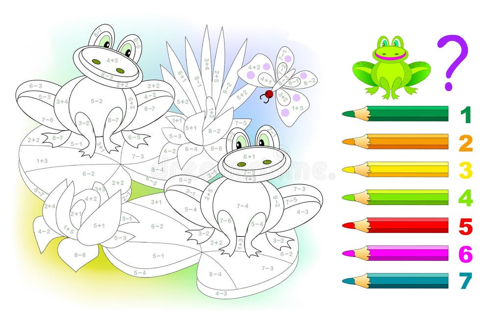 Math Education for Children. Coloring Book. Mathematical Exercises on ...