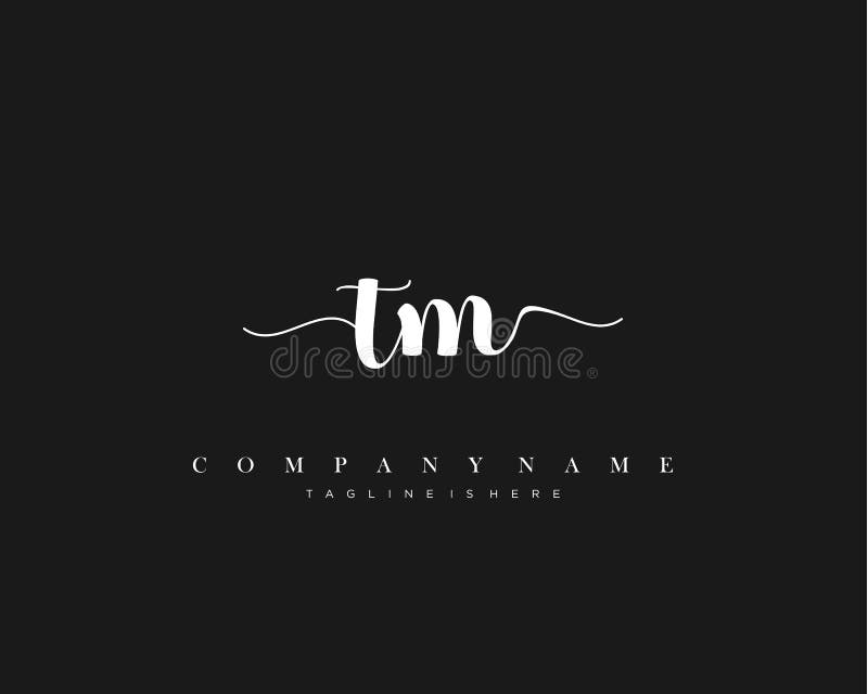 T M TM Initial Logo Signature Vector. Handwriting Concept Logo. Stock ...