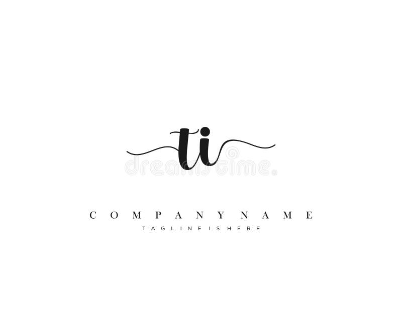TI Initial Handwriting Logo Template Vector. Stock Vector ...