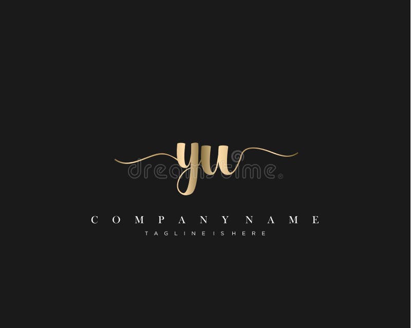 YU Initial Handwriting Logo Template Vector. Stock Vector ...
