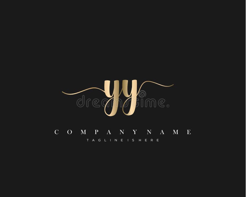 YY Initial Handwriting Logo Template Vector. Stock Vector ...