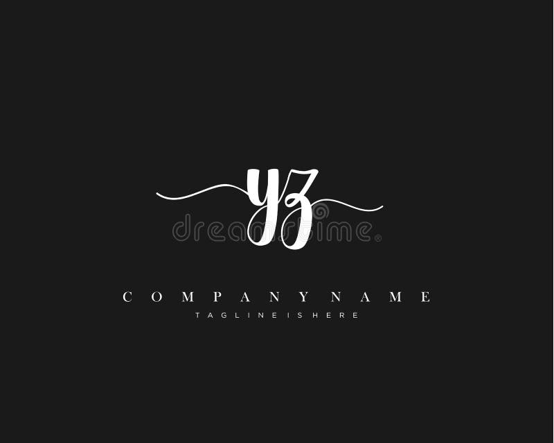 YZ Initial Handwriting Logo Template Vector. Stock Vector ...