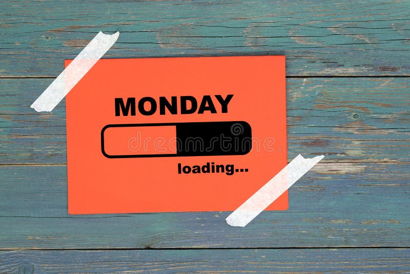 Monday loading on white stock illustration. Illustration of isolated ...