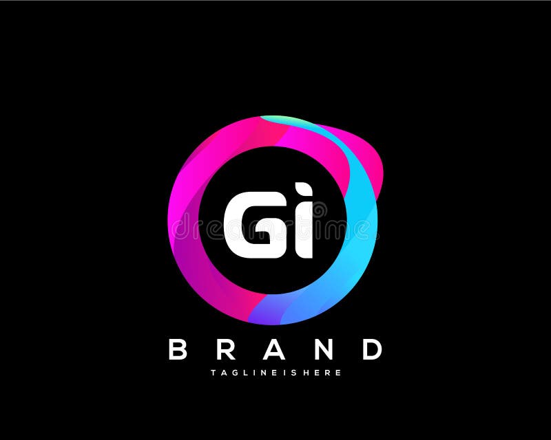 Initial Letter GI Logo with Colorful Circle Background, Letter ...
