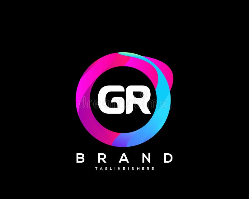 GR Letter Logo Design With Creative Modern Trendy Typography. Stock ...