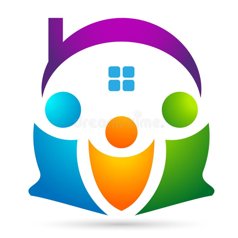 Happy Family in Home Child Union Logo Parent Kids Love Parenting Care ...