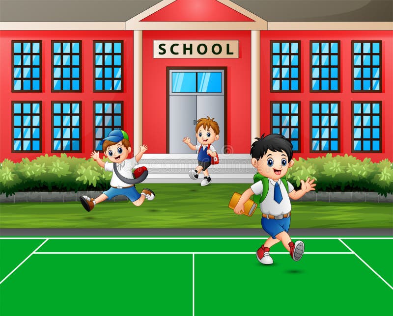 Happy Children Going Home after School Stock Vector - Illustration of ...
