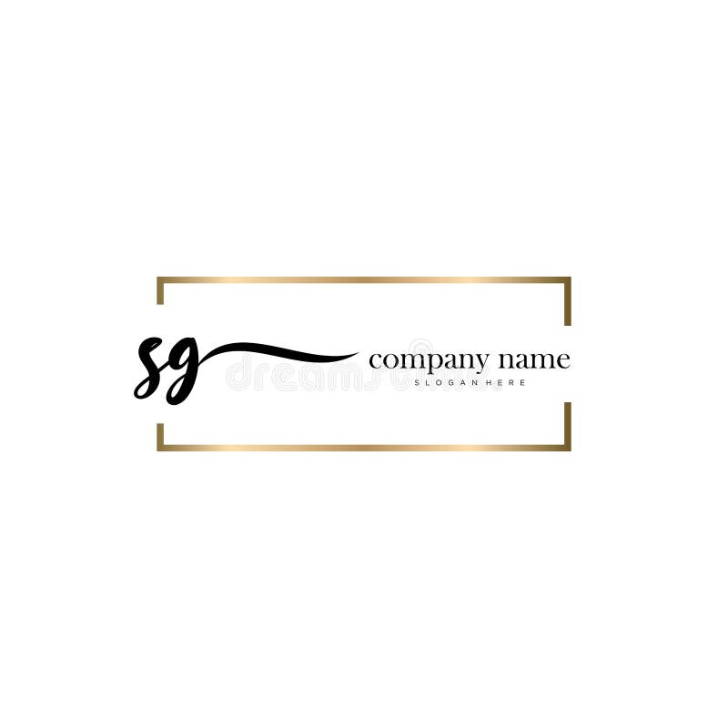 SG Initial Handwriting Logo Template Vector. Stock Vector ...
