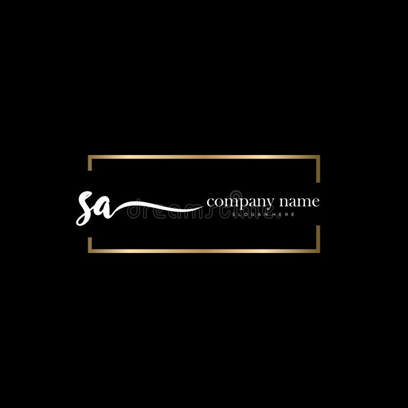 SA Initial Handwriting Logo Template Vector. Stock Illustration ...