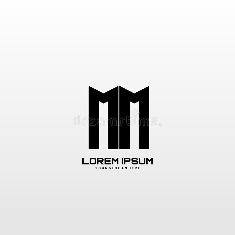 Initial MM Letter Logo Design Vector Template. Abstract Black Letter MM ...