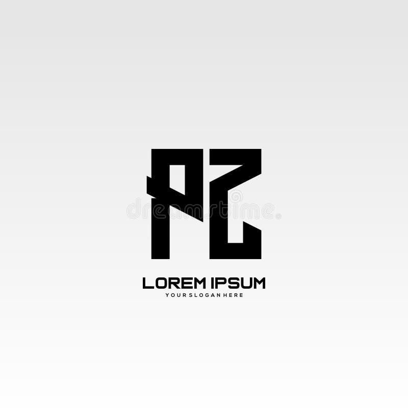 Initial Letter PZ Minimalist Art Logo Vector Stock Vector ...