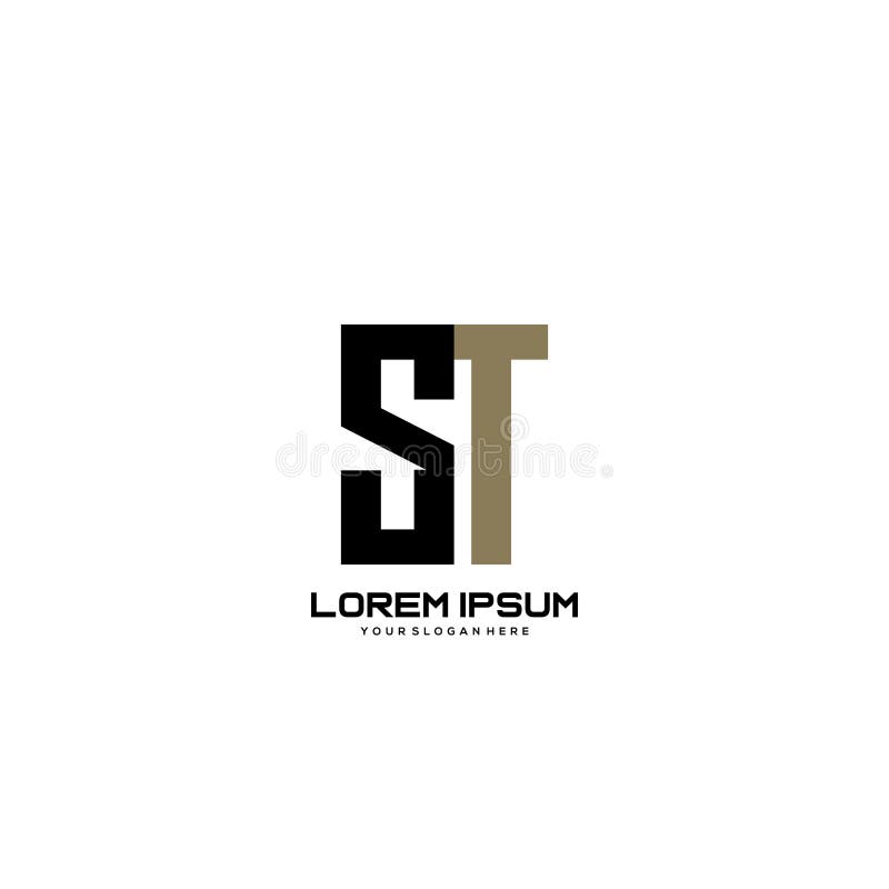 Initial Letter ST Minimalist Art Logo Vector Stock Vector ...