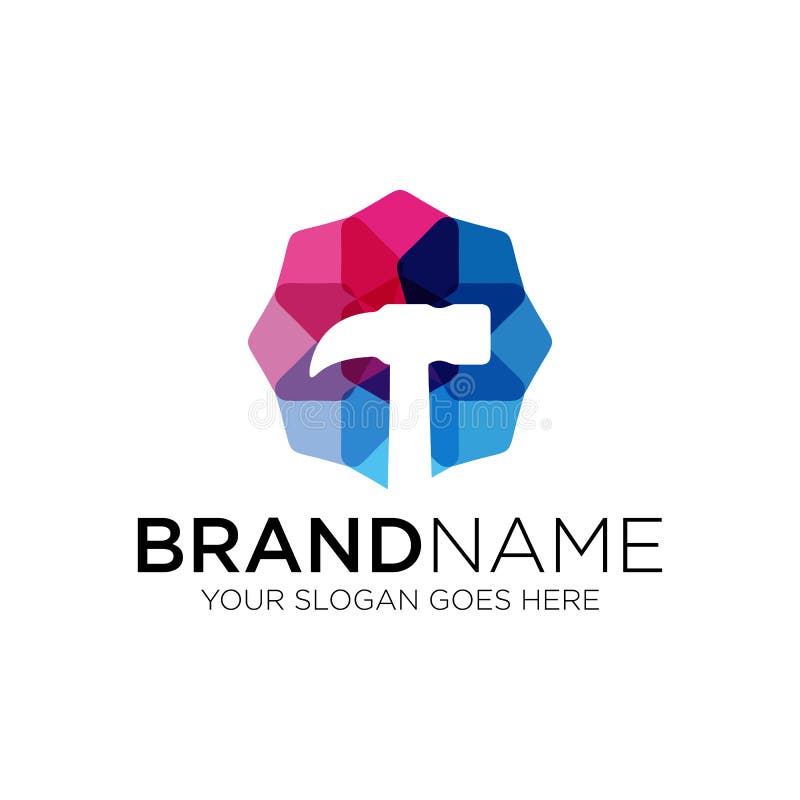 Hammer logo full color stock vector. Illustration of logos - 161425062