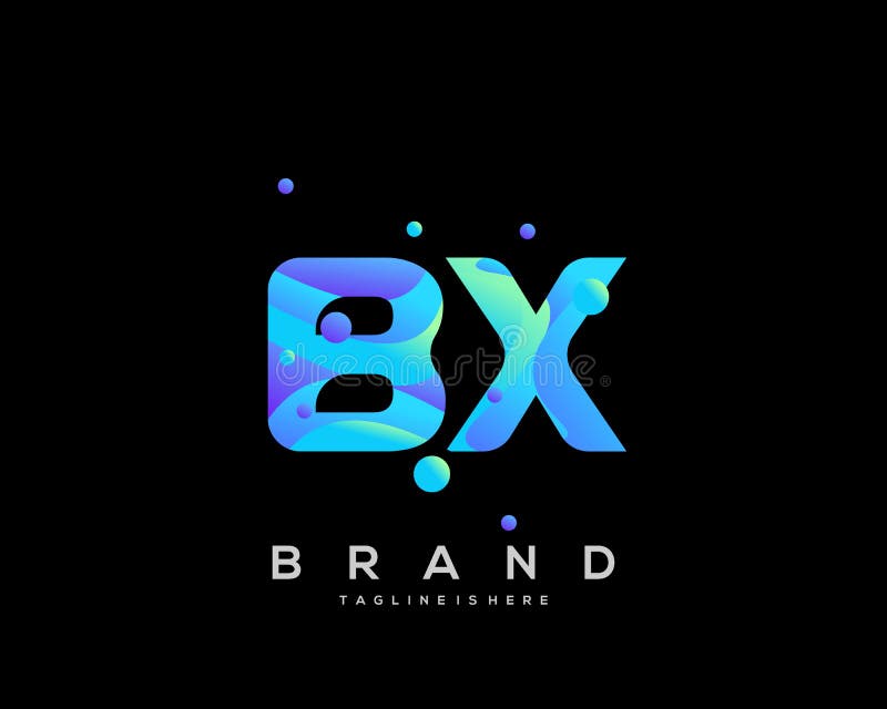 Initial Letter BX Logo with Colorful Circle Background, Letter ...